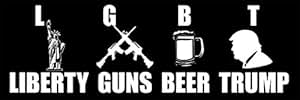 Amazon.com: American Vinyl LGBT Liberty Guns Beer Trump Bumper Sticker ...