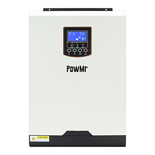 PowMr 3000W Hybrid Inverter Single Phase 24v DC to 230V AC Built-in 40A ...