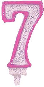 Pink Glitter Candle Number 7: Amazon.co.uk: Toys & Games