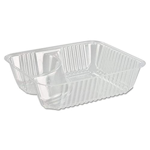 Small Clear Plastic Nacho Trays - 6 x 5 x 1-1/2 inch 2 Compartment ...