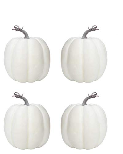 vensovo 6 Inch Large White Pumpkins for Decorating - 4PCS Big White ...