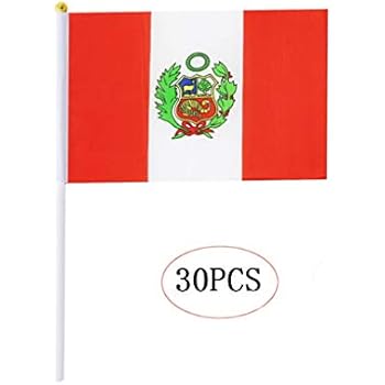 Amazon.com: Peru Stick Flag,Peruvian Hand Held Mini Small Flags On ...