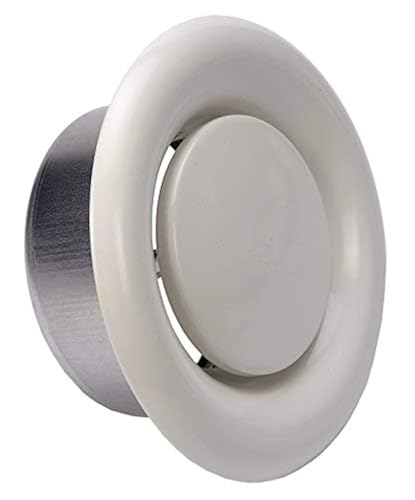 HVAC Round Ceiling Air Vent Diffuser, Metal Disc Valve, White ...