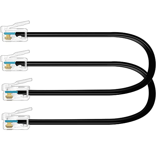 NECABLES 2Pack 6 Inch Short RJ12 Cable Short Phone Cord RJ12 6P6C Male ...