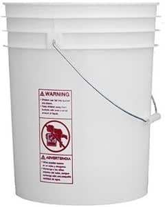 Amazon.com: Set of 5 - 5 Gallon Plastic Food Grade Buckets with Tear ...