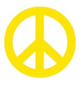 Amazon.com: Peace Symbol - Vinyl Sticker Decal Wall Art Decor - Yellow ...