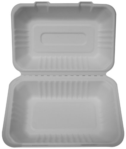 Amazon.com: PrimeWare HL-96 White Molded Fiber Hinged Lid Container, 9 ...
