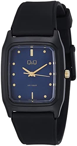 Q&Q Watch for Men, Quartz Movement, Analog Display, Black Resin Strap ...