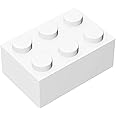 Amazon.com: Classic Bulk Brick Block 2x3, 100 Piece White Brick 2x3 ...