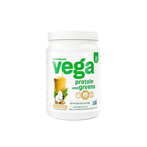 Vega Protein and Greens Protein Powder, Coconut Almond - 20g Plant ...
