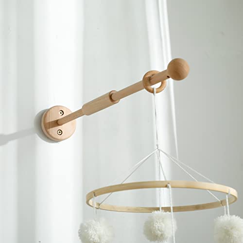Crib Mobile Arm - HBM Wall Mounted Wooden Mobile Arm for Crib Baby ...