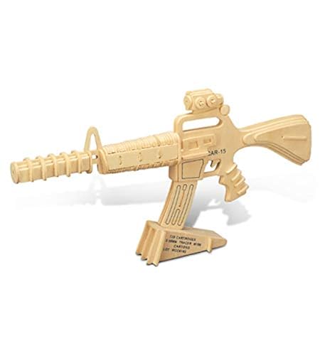 Puzzled 3D Puzzle Carbine 15 Rifle - Wood Craft Construction Model Kit ...
