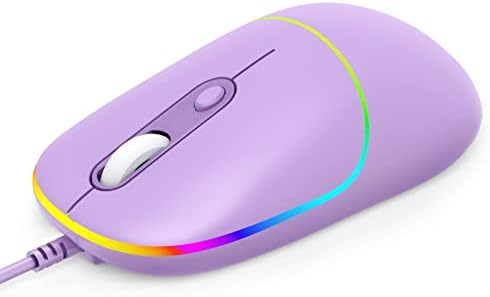 Wired Mouse, USB Computer Mouse Backlit Ultra Silent Wired Mouse with ...