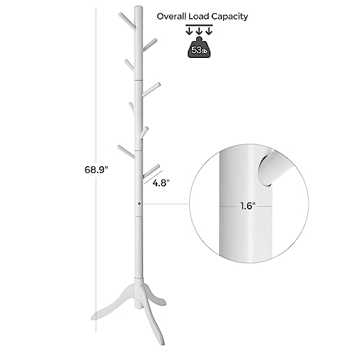 VASAGLE Solid Wood Coat Rack, Free Standing Coat Rack, Tree-Shaped Coat ...