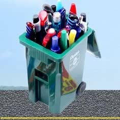 Amazon.com : Pentel Recycling Bin Garbage Can Pencil Pen Holder with 7 ...