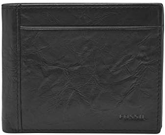 Fossil Men's Leather Bifold Wallet with Coin Pocket, Neel Black, One ...