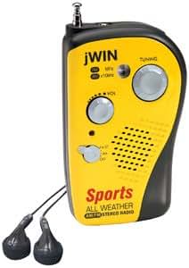 Amazon.com: JWIN JXM7 All-Weather Sports AM/FM Stereo Pocket Radio with ...