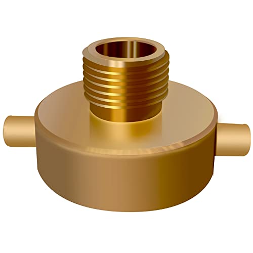 Brass Fire Equipment 1-1/2" NST (NH) Female x 3/4" GHT Male Brass Fire ...
