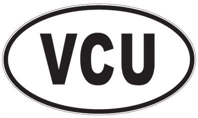 Amazon.com: More Oval Decals, Vcu, Vinyl Car Decal, 'White', '5-by-5 ...