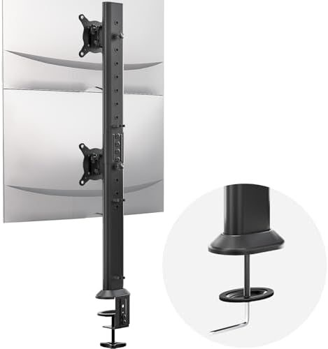 HEMUDU Dual Monitor Articulating Desk Mount Arm Stand - Vertical Stack ...