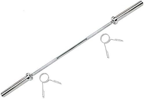 Max Strength 5ft Olympic 2/5cm Bar Bell Bars With Spring Lock Collars ...