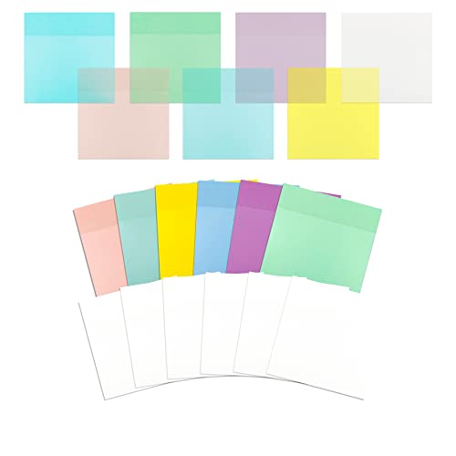 Transparent Sticky Notes with Pearlescent 600 Pcs, 12 Pads,3X3 Inch 7 ...