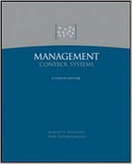 Management Control Systems: Robert N Anthony, Vijay Govindarajan ...