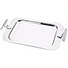 Amazon.com | Elegance Stainless Steel Large Rectangular Tray with Wood ...
