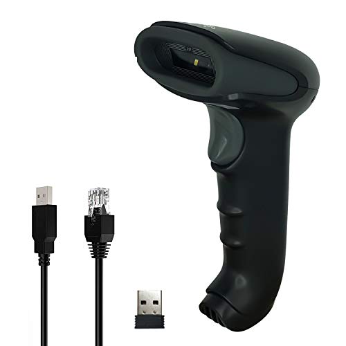 Detepo 1D 2D Bluetooth Barcode Scanner - Wireless with USB - for ...