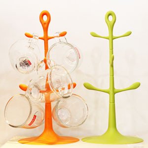 Bodum Copenhagen Mug Tree set with glass mugs (Orange): Amazon.co.uk ...