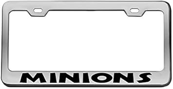 Amazon.com: Minions Chrome License Plate Frame Tag Black: Automotive