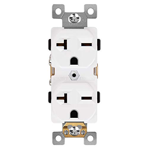 ENERLITES Duplex Receptacle, 20 Amp Electrical Wall Outlet, Industrial ...