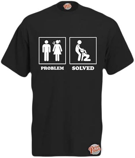 Problem Solved! Mens Unisex Funny T-Shirt. Retro Tee: Amazon.co.uk ...