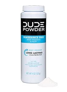 Amazon.com: DUDE Body Powder, Fragrance Free 4 Ounce Bottle Natural ...