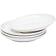 Amazon.com | Vikko Dinner Plate, Set of 4 White Plates, Ceramic Dinner ...