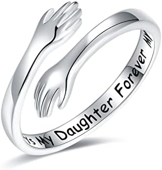925 silver I love you engraved hug ring sterling silver adjustable ...