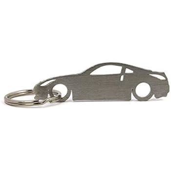 Amazon.com: Nissan 350Z Black Leather Key Chain With Silver Metal Strip ...