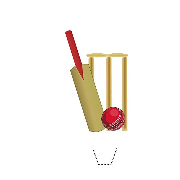 Novelty Cricket Bat, Ball and Stumps 12 Edible Stand up wafer paper ...