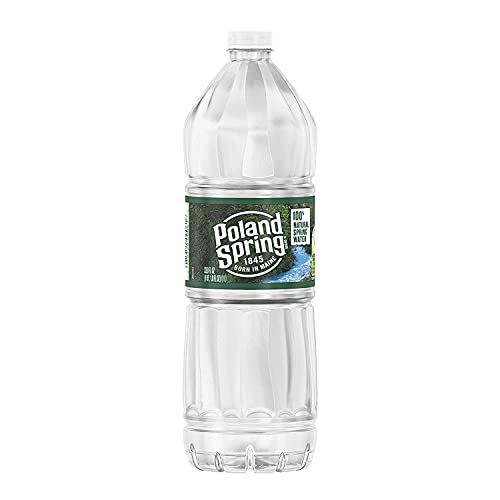 Poland Spring 100% Natural Spring Water, 1 Liter Plastic Bottles (1 ...