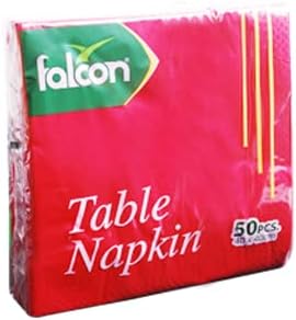 Falcon Paper Napkin Red Disposable 40 x 40 CM (1 Pack x 50 Sheets ...