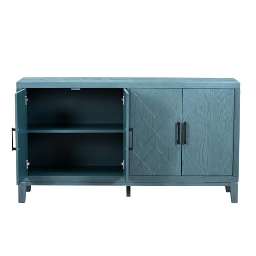 LUMISOL Retro Storage Sideboard Cabinet with Doors and Adjustable ...