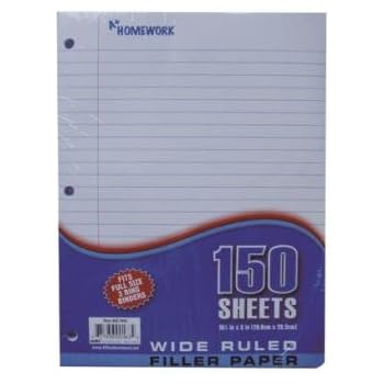 Amazon.com : A+ Homework Loose Leaf Filler Paper - 150 Sheets - Wide ...