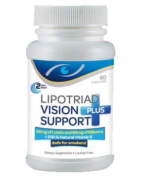 Lipotriad Vision Support Plus - 20mg Lutein, 80mg Bilberry, 665% DV ...