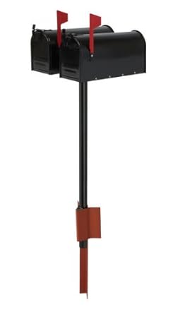 V-Loc, Double Economy Mailbox Kit, Black Post, V-Loc 2 Mailboxes 7"Wx19 ...