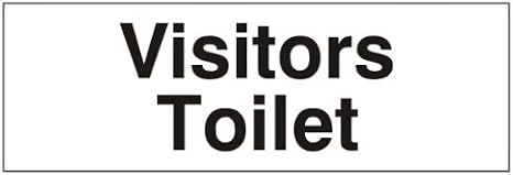 Visitors Toilet' Sign 300x100mm Self Adhesive: Amazon.co.uk: DIY & Tools