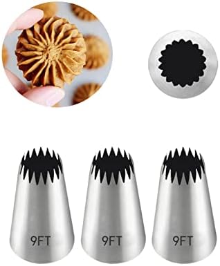 Bmaacye Churro Piping Tip,Piping Tips for Eclair,Open Star Pastry Tip ...