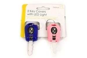 2 x Key Fob Covers with LED Light Torch for Keyring Cover for Keys ...