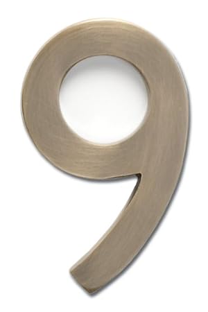 Architectural Mailboxes 3582AB-9 Floating House Number, 9, Antique ...