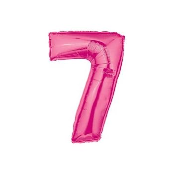 Amazon.com: Pink #7 Balloon 40" High Large Balloon Number Shaped ...