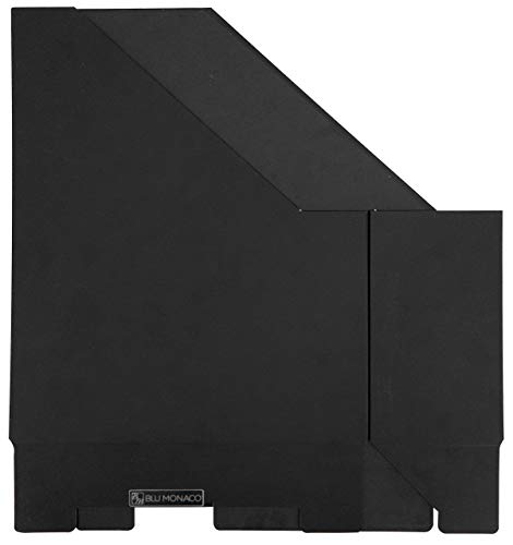 BLU MONACO Foldable Black Magazine File Holder with Leather Label ...